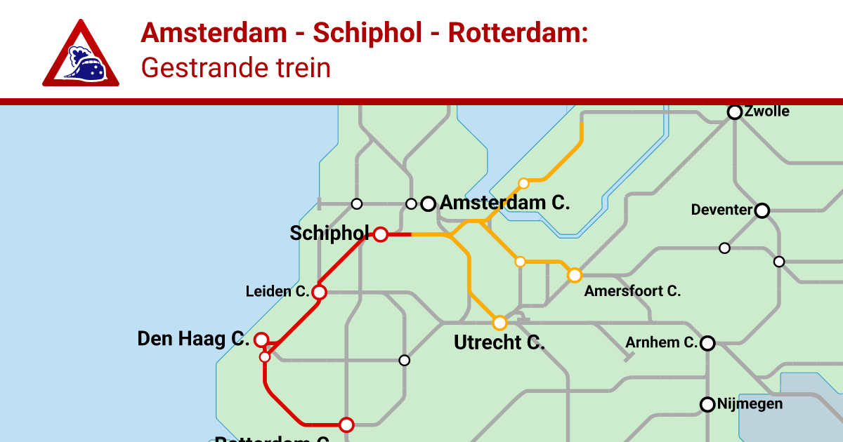 Amsterdam - Schiphol - Rotterdam: stranded train (7 May 2025)