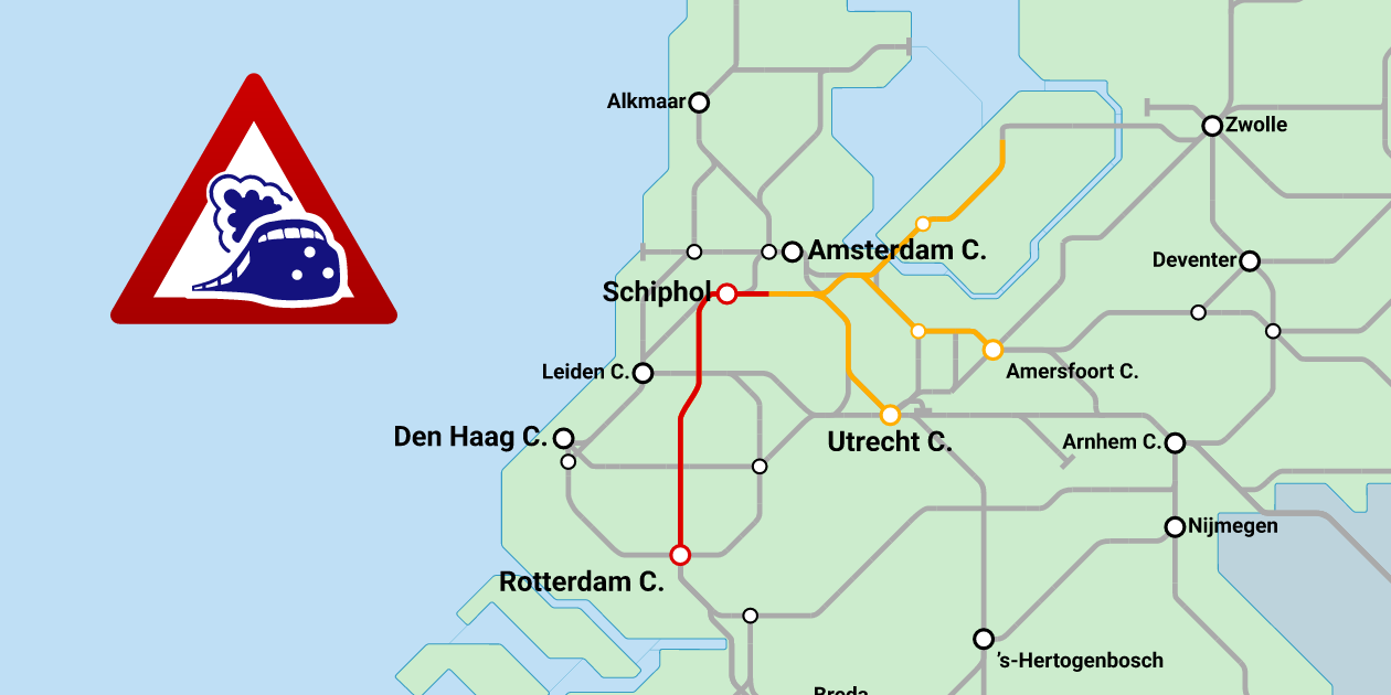 Amsterdam - Schiphol - Rotterdam: gestrande trein (2 januari 2026)