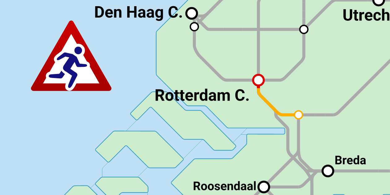 Rotterdam - Dordrecht; Rotterdam - Breda: persoon op het spoor (1 juni ...